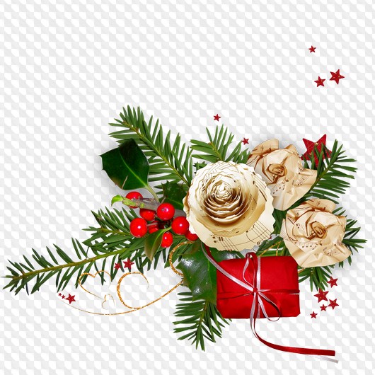 10 PNG, New year and Christmas clusters on a transparent background