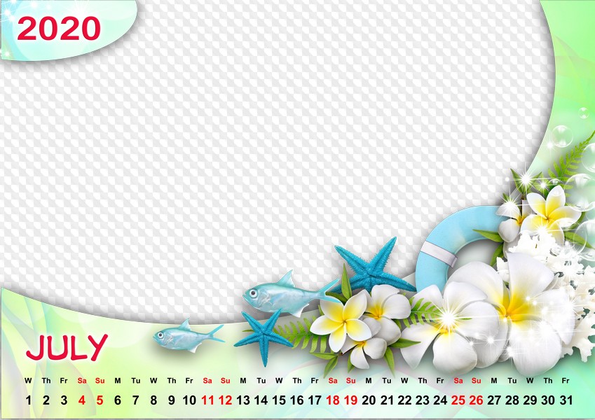 13 PSD, 13 PNG, 2020, Wall desk calendar with photo frame
