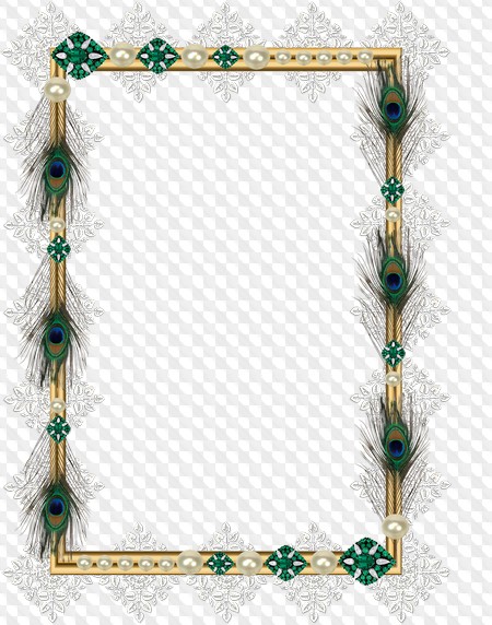 PSD, 8 PNG, Gold frames with emerald stones and transparent background