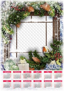 2020 Calendar template PSD, PNG, for Photoshop