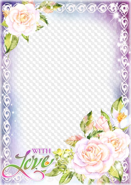 Photo frame template with flowers, 2020