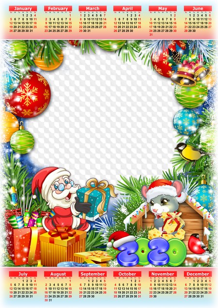 Calendar Frame 2020, PNG, PSD