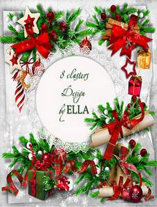 PSD, eight PNG, Christmas frames clipart on a transparent background