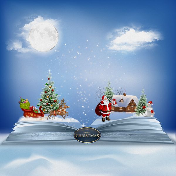 Free Christmas multi-layer psd template Christmas story - Free download