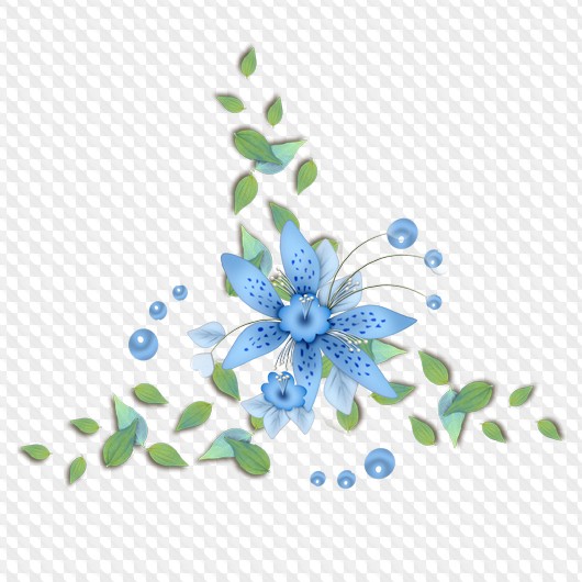 28 PNG, Scrap set Sky Blue, PNG with transparent background