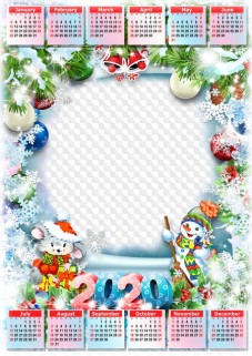 Calendar Frame 2020, PNG, PSD