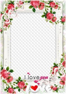 Free psd love frame - download photo frame psd with roses