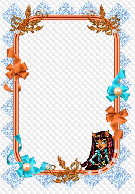 PSD, 4 PNG, Vintage frames with Monster High