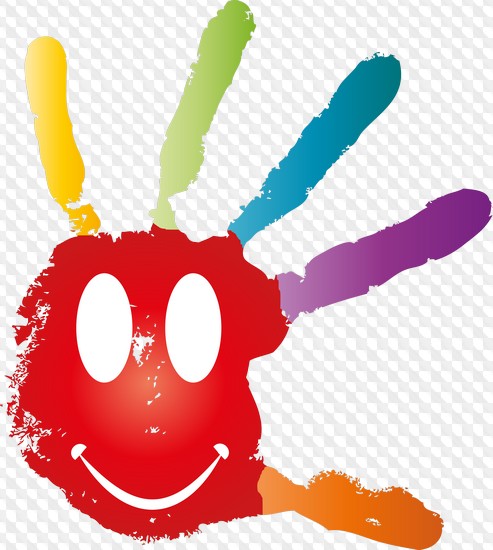 PSD, 8 PNG, Handprints in paint on a transparent background