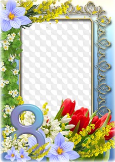 Flower frame for Photoshop on 8 March, download