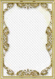 Stylish gold frame psd for a photo - Shining gold patterns