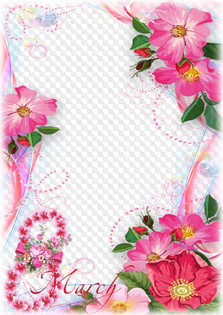 PSD, PNG, March 8, vertical photo frame