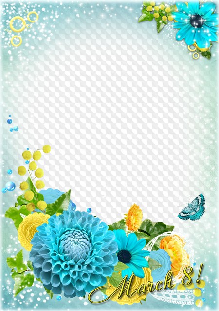 Festive photo frame psd - 8 March - women