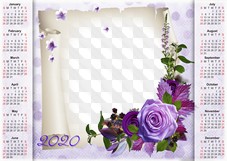 2020 Calendar template PSD, PNG, for Photoshop