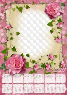 2020 Calendar template PSD, PNG, for Photoshop