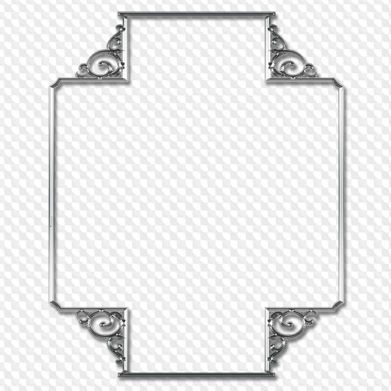 64 png frames, Elegant decorative frame with transparent background