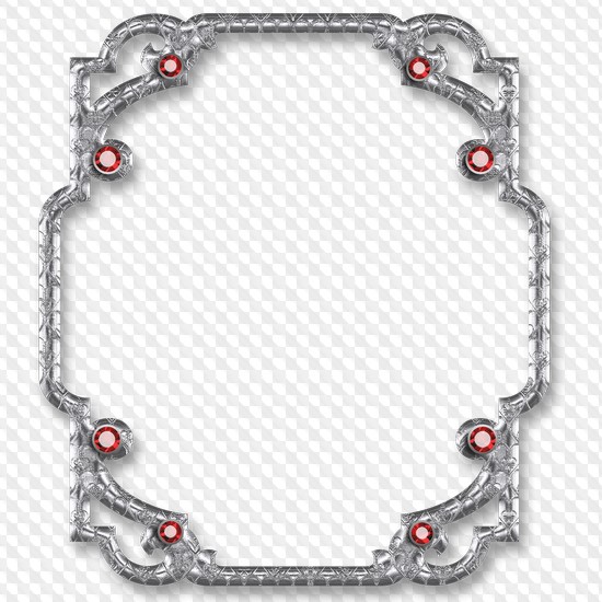 64 png frames, Elegant decorative frame with transparent background