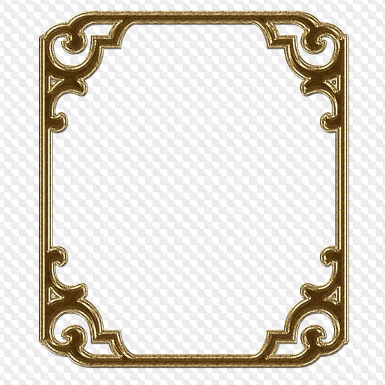 64 png frames, Elegant decorative frame with transparent background