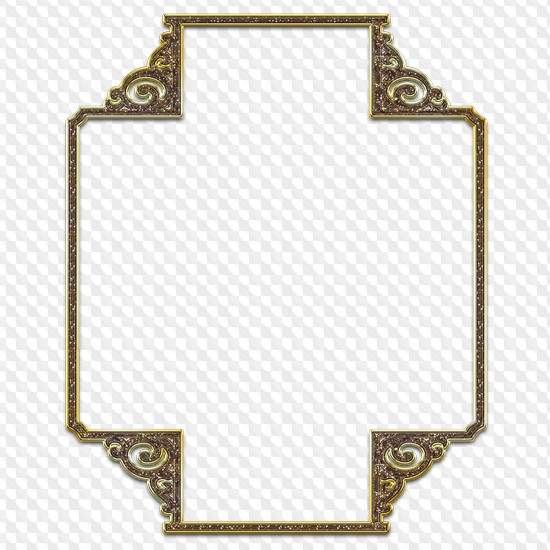 64 png frames, Elegant decorative frame with transparent background