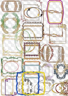 PSD, 9 PNG, Glass frames with transparent background