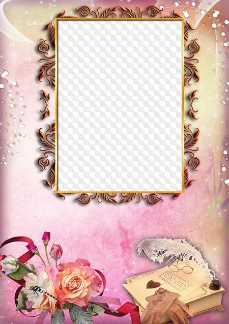 PSD, PNG, Dear teacher, photo frame + 21 font