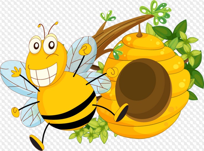 PSD, 39 PNG, Bees graphics on a transparent background
