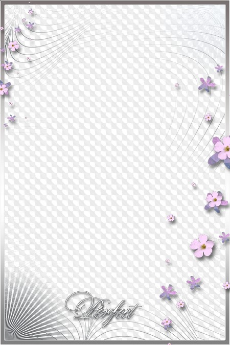 Perfect, photo frame overlay with flowers
