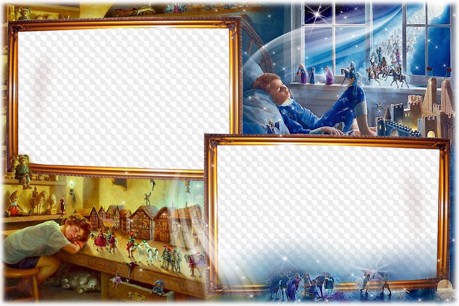 Let you dream a fairy tale, photo frame two childrens photos
