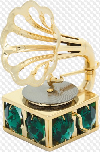 Phonographs, gramophones and record players on a transparent background