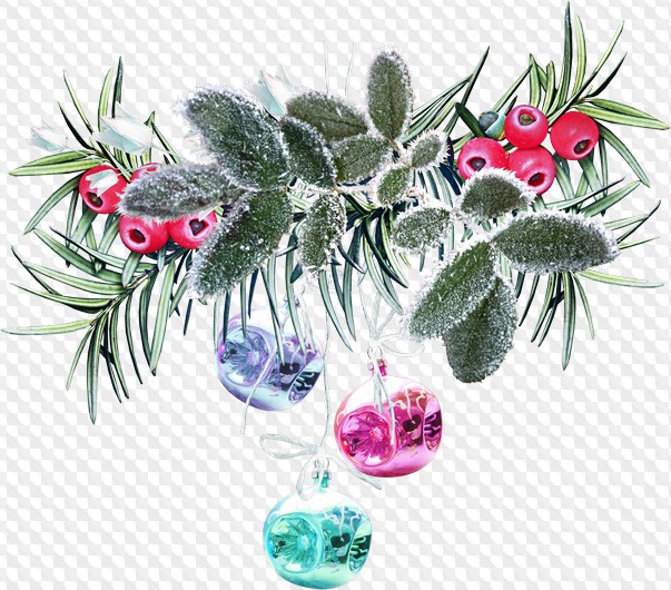 PSD clipart winter christmas clusters for your creativity in Photoshop