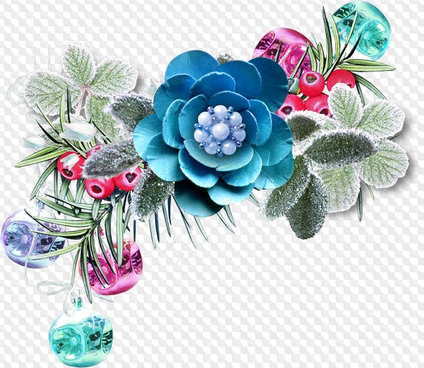 PSD clipart winter christmas clusters for your creativity in Photoshop