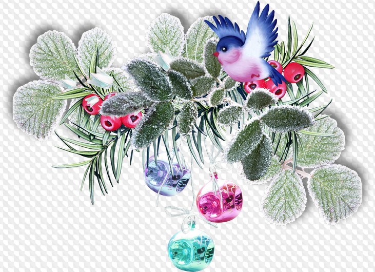 PSD clipart winter christmas clusters for your creativity in Photoshop