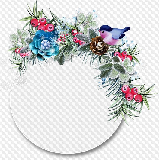 PSD clipart winter christmas clusters for your creativity in Photoshop