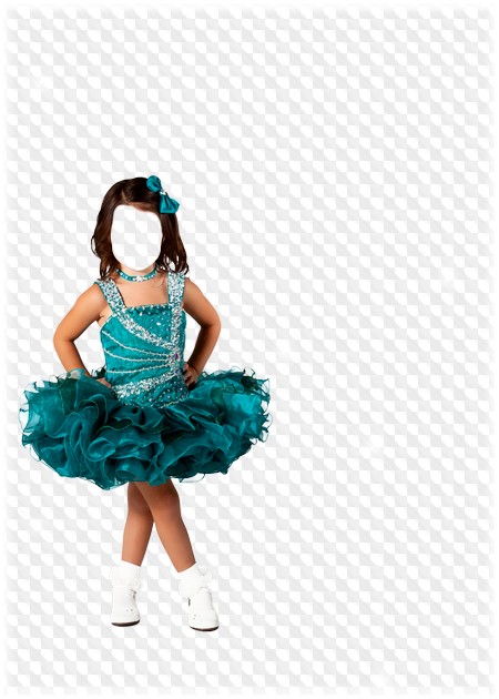 Girl child in a beautiful dress, psd template, 3 PNG, 2 backgrounds