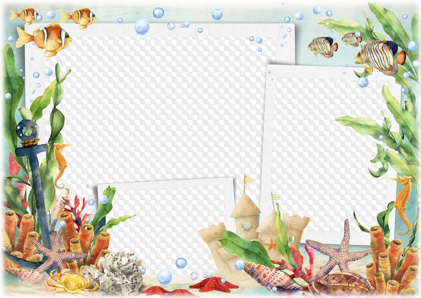 Updated: 24 PNG, Summer holidays at sea, frames for Photoshop