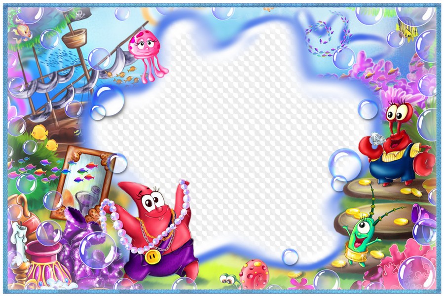 Children frame for photoshop - Friends of spongebob