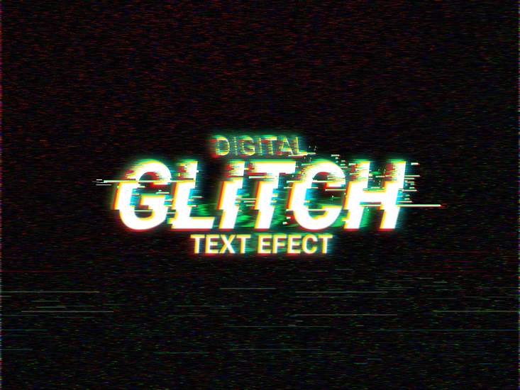 Digital Glitch Text Effect | PSD