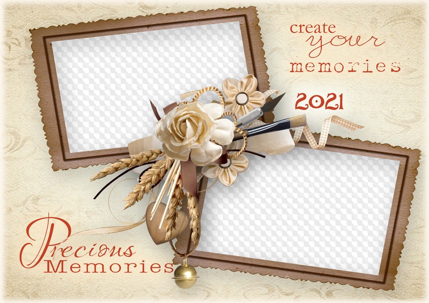 Сreate your precious memories, romantic frame, 2020, 2021. PSD, 3 PNG.