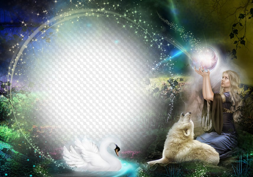 Updated: Night event, fantasy Frame for Photoshop and two backgrounds ...