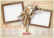 2020 Calendar template PSD, PNG, for Photoshop