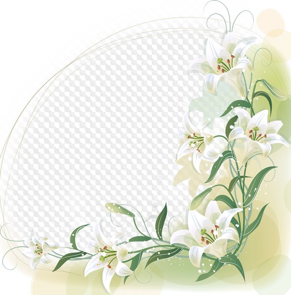 Photo frame - White lilys