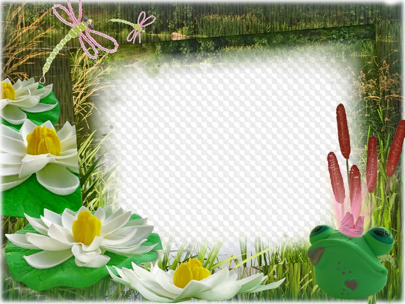 Fantastic lake, photo frame. Transparent PNG Frame, PSD Layered Photo ...