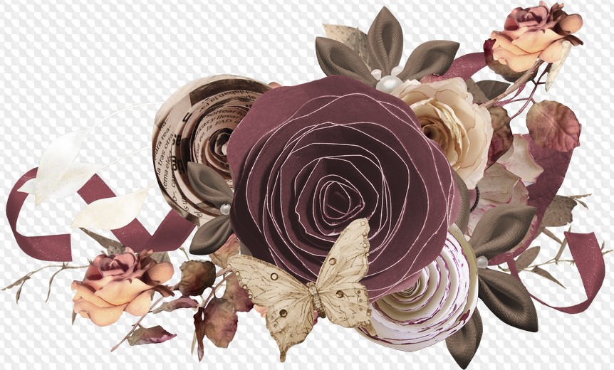 Flower clusters on a transparent background, download, PSD, 6 PNG