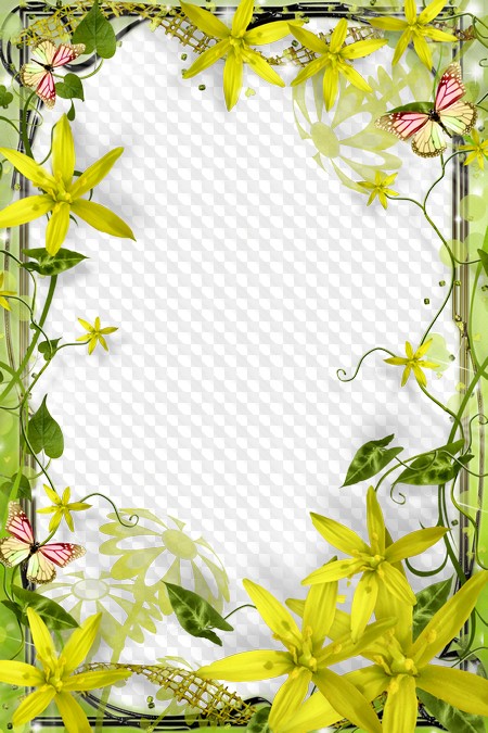 16 PNG spring frames, Freshness of spring morning