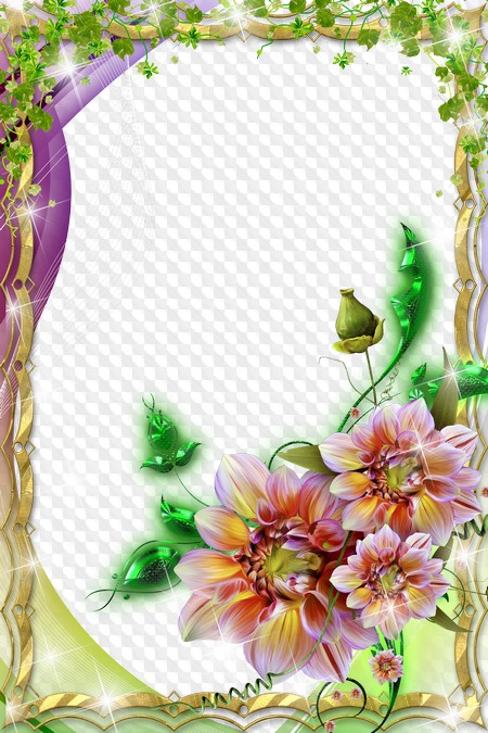 16 PNG spring frames, Freshness of spring morning