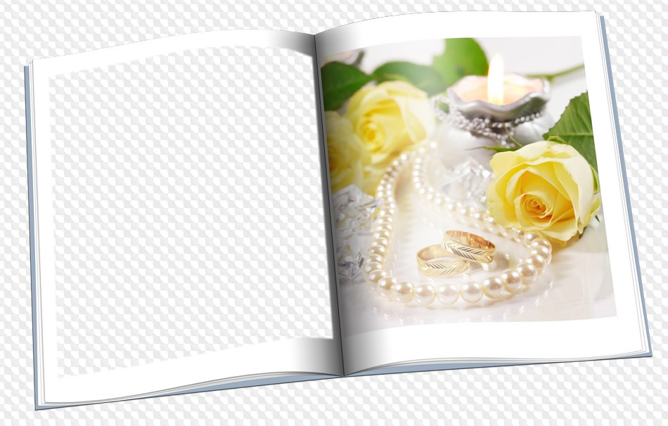 6 psd Frames for Photo - Open Book ( Wedding frame psd + romantic psd ...