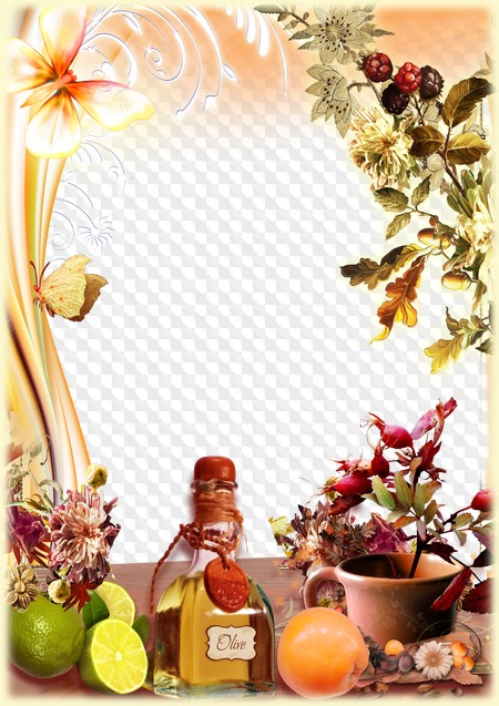 Autumn fruits, photo frame for photoshop
