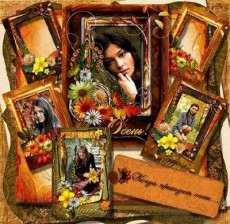 Golden autumn, Photo Frames, 4 PSD, 4 PNG. Transparent PNG Frame, PSD ...