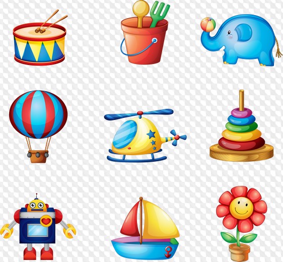 Updated: Kids Toys on transparent background, 65 PNG images