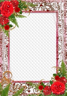 Flower frame - Autumn Splendor roses and glitter